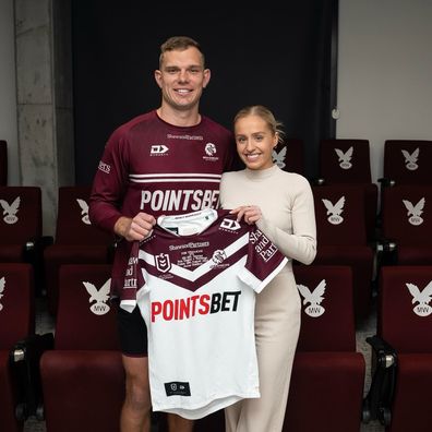 Footy superstar Tom Trbojevic marries partner Kristi Wilkinson in ...