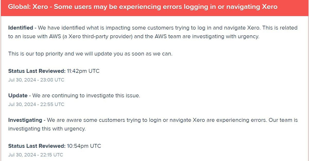 Xero down: Accounting software giant Xero suffers global outage