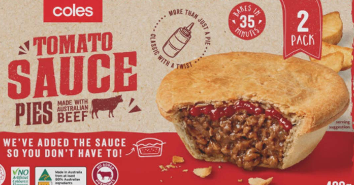 Coles shoppers divided over new meat pies with tomato sauce inside ...