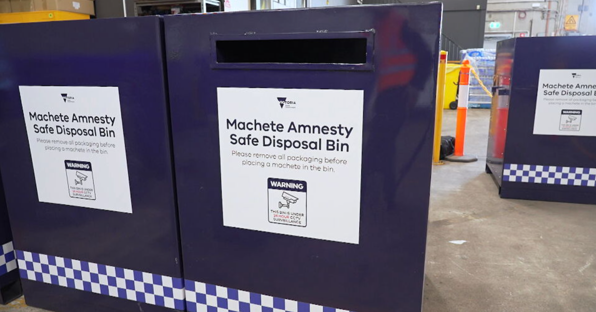 Fate of Victoria's infamous machete bins revealed