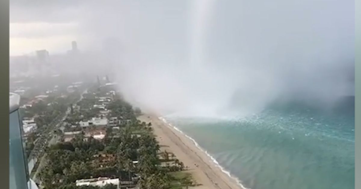 US news: Waterspout forms over Golden Beach and Miami Florida causing ...