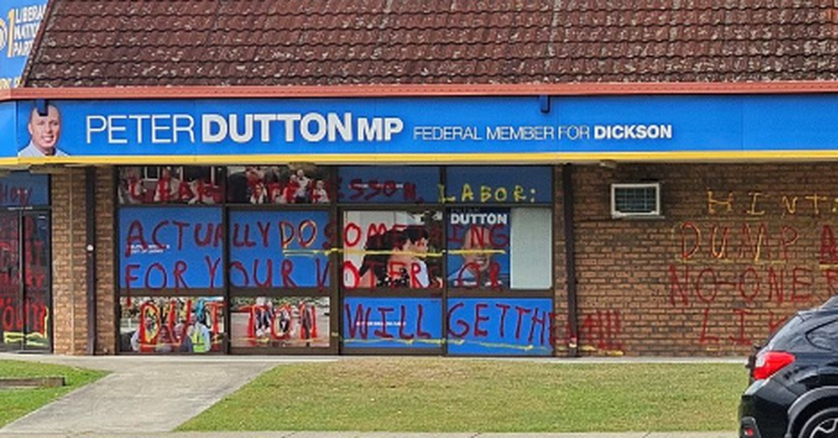 Peter Dutton: Federal Opposition Leader's Queensland office targeted