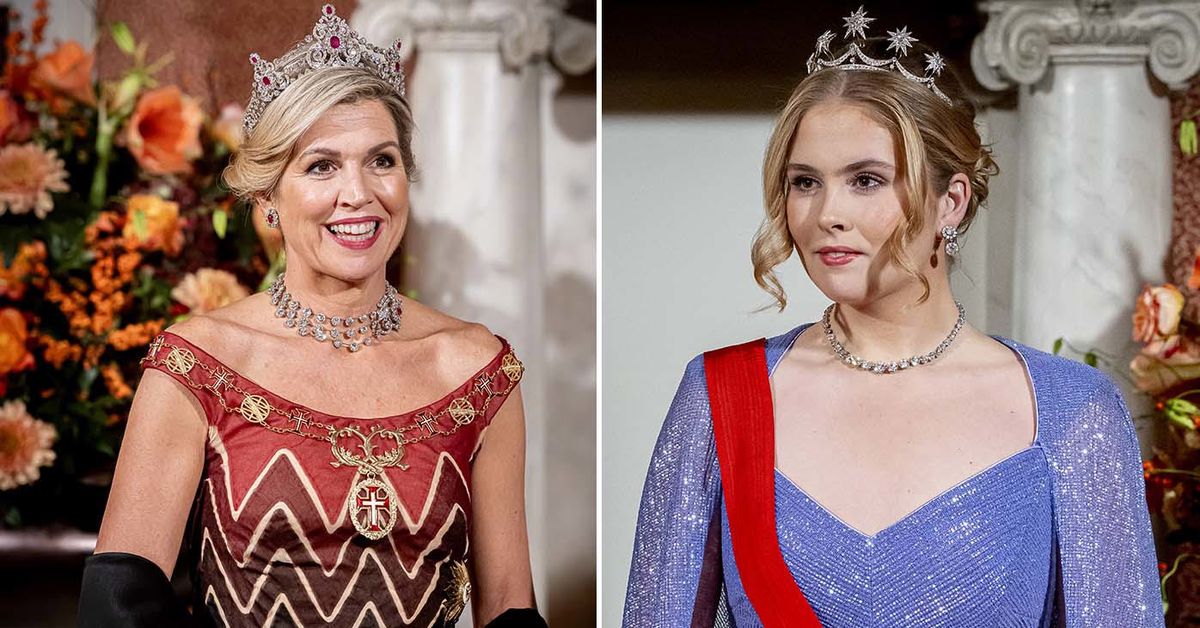 Queen Maxima and Princess Amalia of the Netherlands wear their finest ...