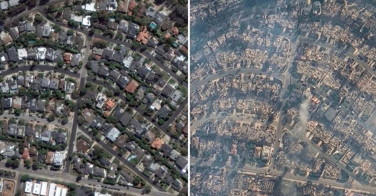 Los Angeles fires: Before-and-after satellite images show devastating ...