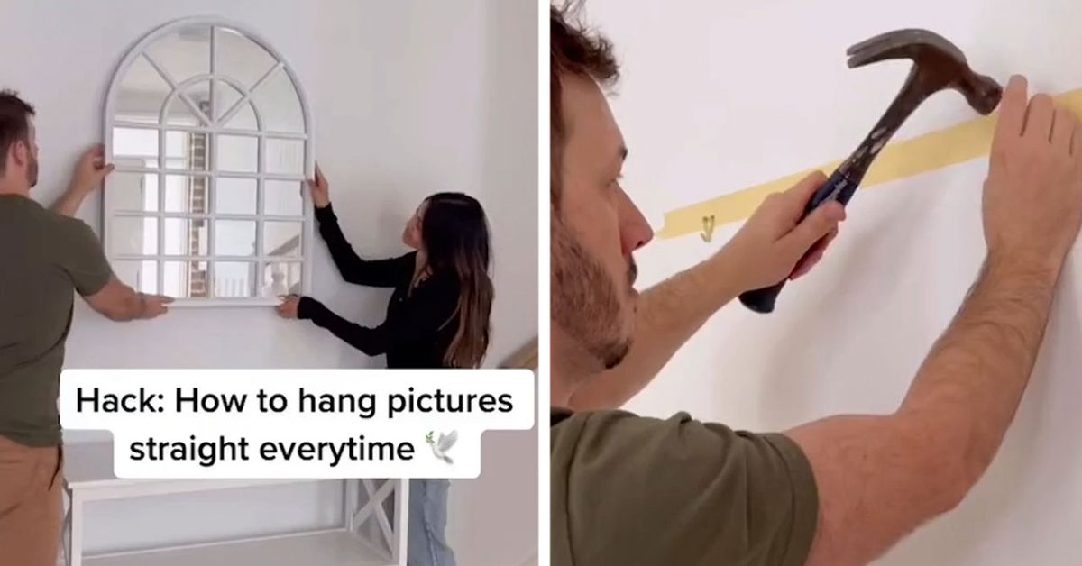 Hang your picture frames straight every time with this simple TikTok hack
