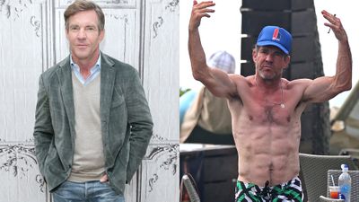 Buff stars over 40! Dennis Quaid, 61, defies the laws of gravity and ...