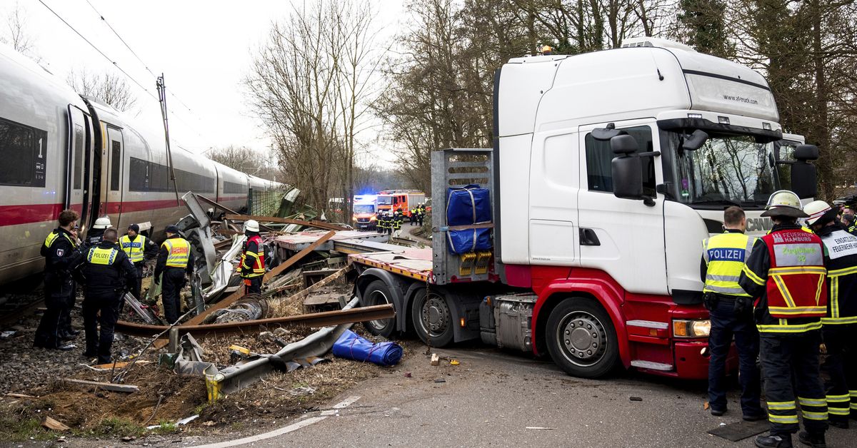 Germany train crash: Collision between a train and a truck injures 12