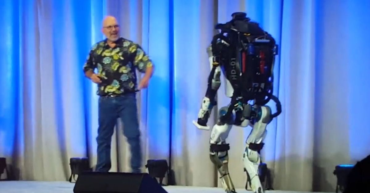 VIDEO: 'Advanced humanoid' robot falls off stage during tech ...