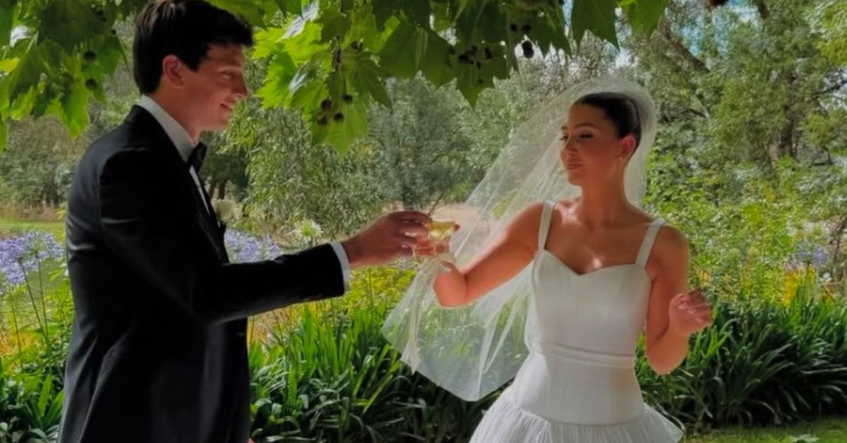 Caleb Marchbank wedding: AFL star marries partner Celeste in ceremony ...