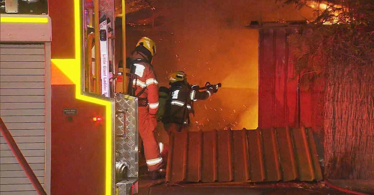 Explosions heard before man spotted running from suspicious Adelaide fire