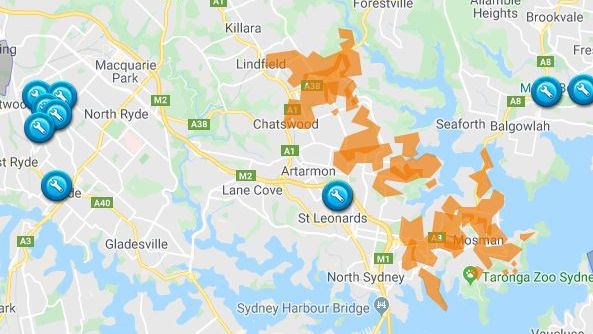 Sydney power outage Lower North Shore Ausgrid