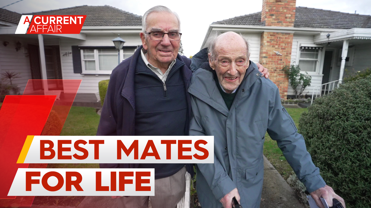The 100-year-old mates who catch up through a hole in their fence: A ...
