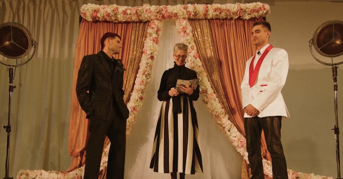 Designers Jordan Bowen and Luca Marchetto tie the knot on the runway of ...