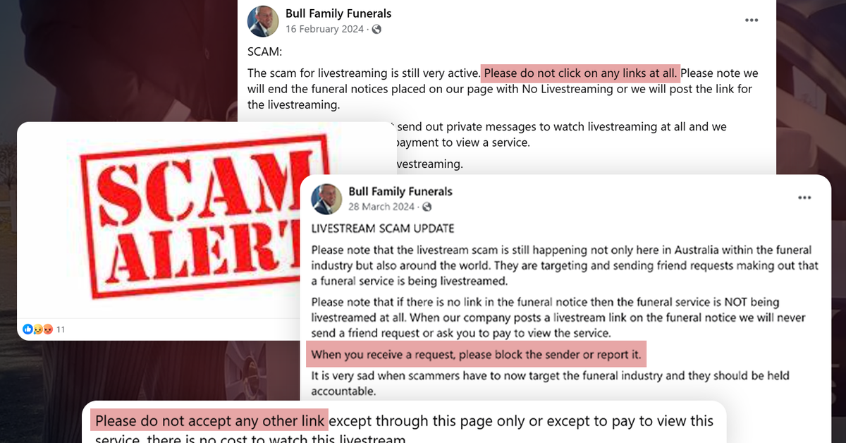 Funeral livestream scams: Funeral director Mark spends hours every week ...