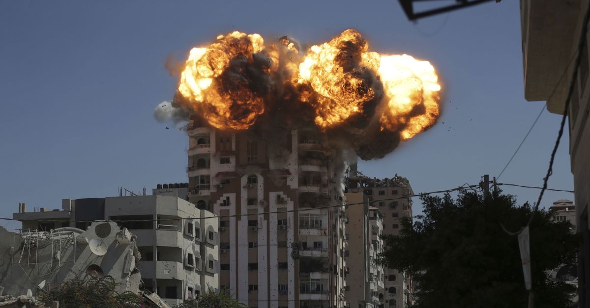 Massive fireball erupts as Israeli missiles strike Gaza high-rises