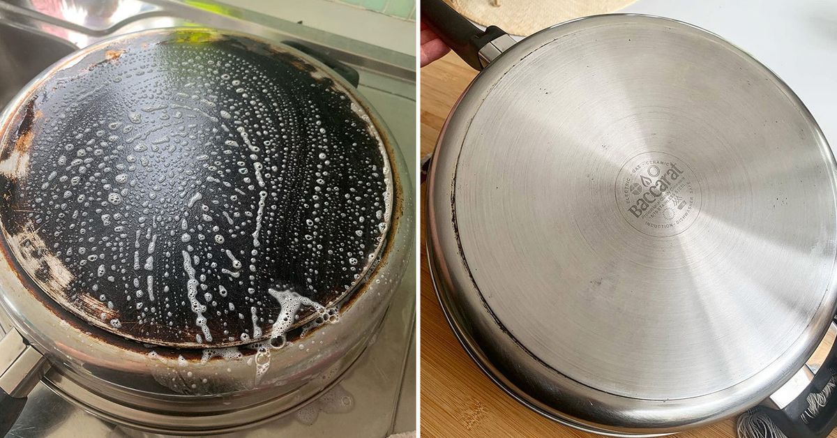 Cleaning hack reveals a $2 frying pan from the op shop to be a very ...