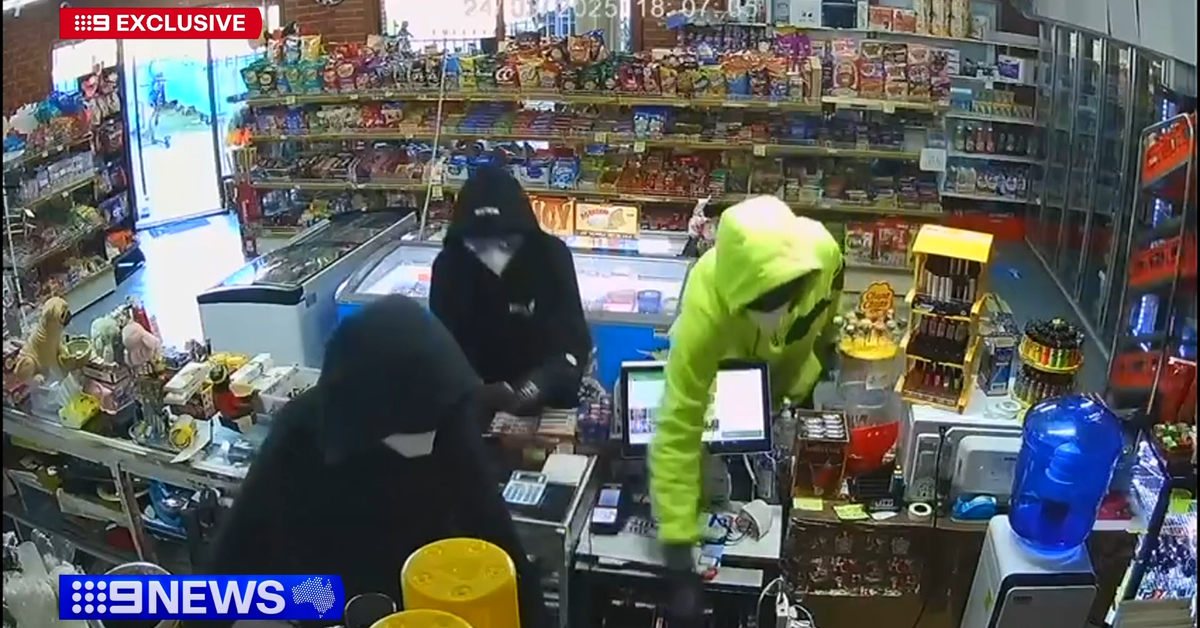 Rowville robbery: CCTV shows moment milk bar owner's mum locks thieves ...