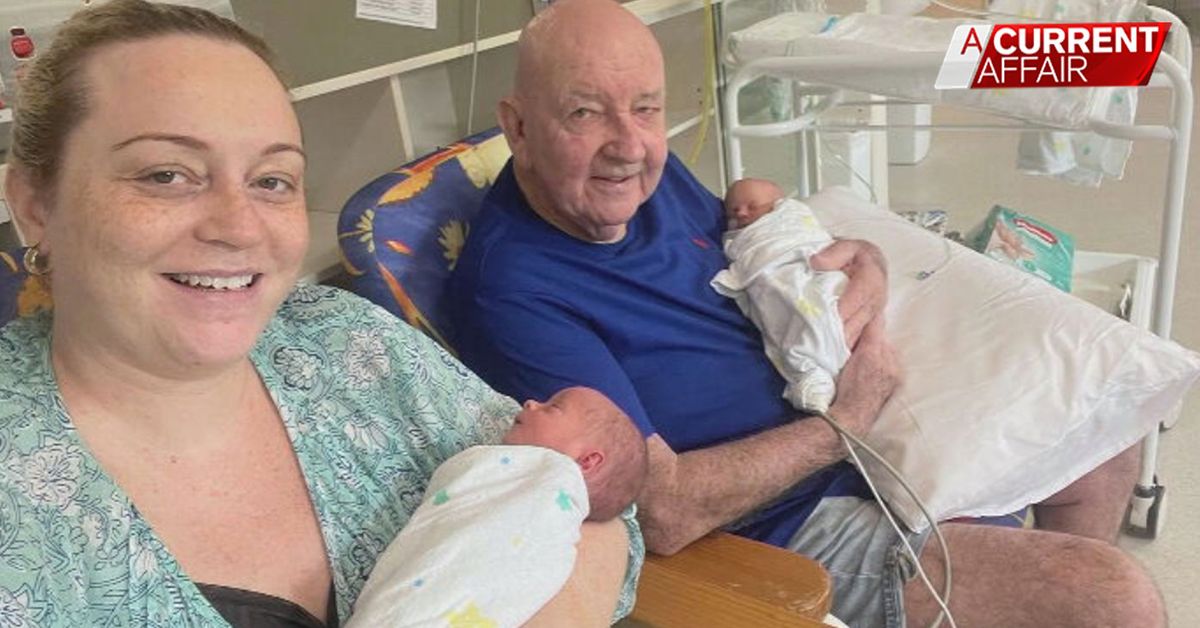Couple with 39-year age gap Sam and Max Delmege welcome twins after six ...