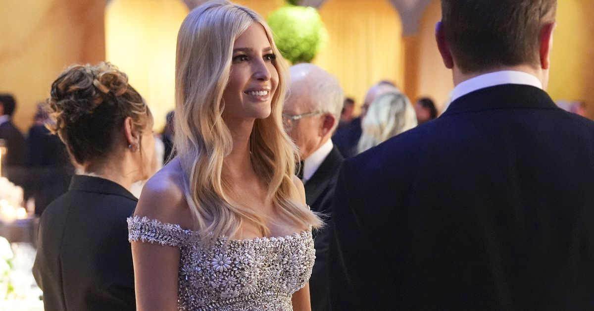 Ivanka Trump wears a custom Oscar De La Renta crystal and pearl dress ...