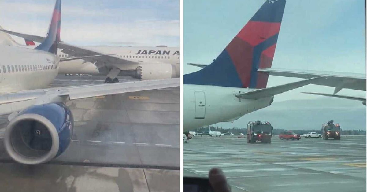 Japan Airlines plane crashes into Delta Airlines plane at Seattle's International Airport