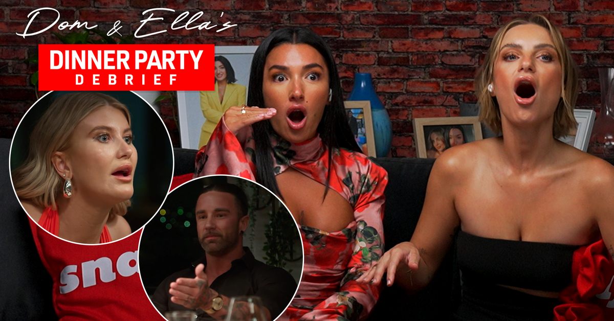 MAFS 2024 Exclusive: Dom and Ella's Dinner Party Debrief Episode 3 | MAFS stars explode over ...