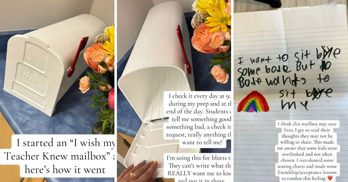 Teacher sets up 'I wish you knew' classroom mailbox so students can ask ...