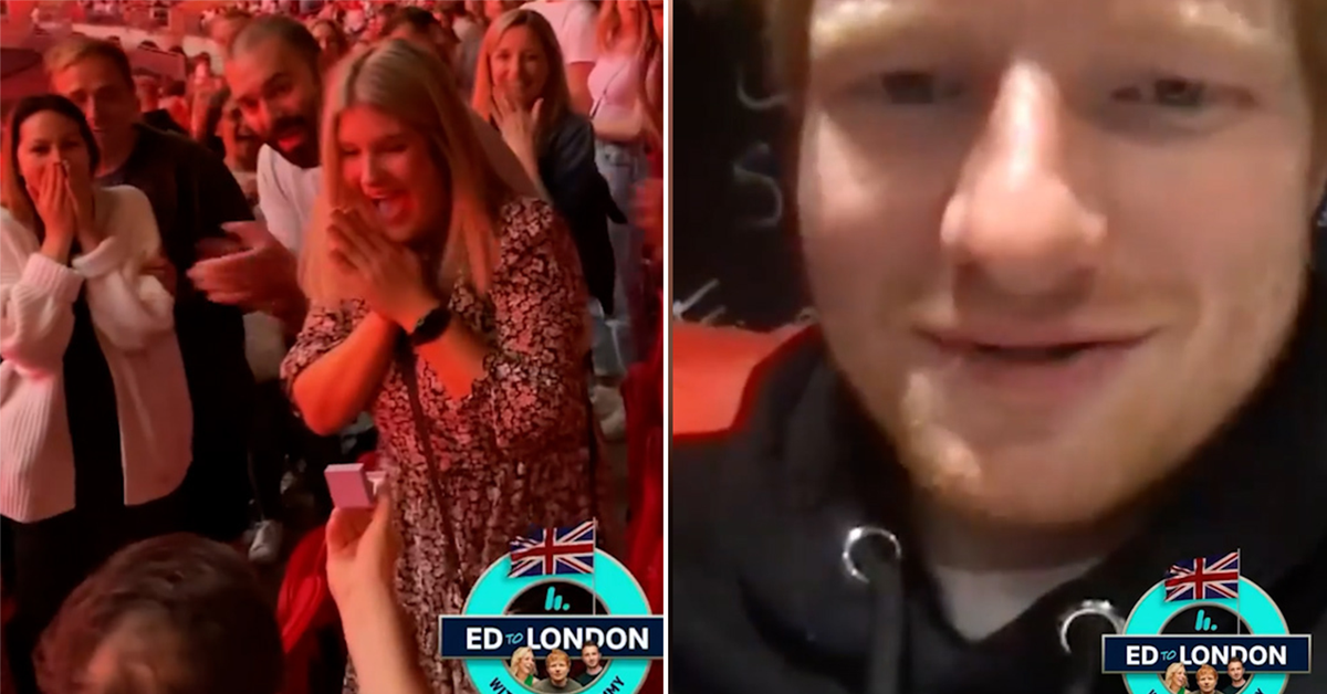 Aussie couple get engaged in London during Ed Sheeran concert as singer ...