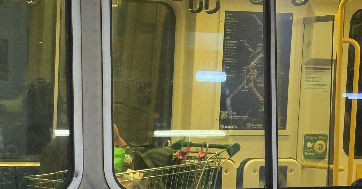 Public transport: Shopping trolley spotted on train in Redcliffe ...