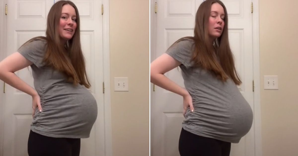 Pregnant Belly: Mum-to-be makes her baby bump 'drop' in incredible ...