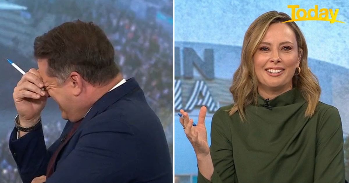 Karl Stefanovic in hysterics over accidental rude slip of tongue