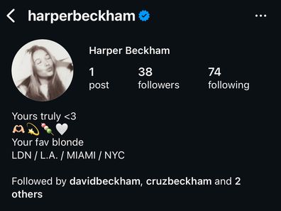 Harper Beckham joins Instagram snubbed by Brooklyn Beckham as family ...