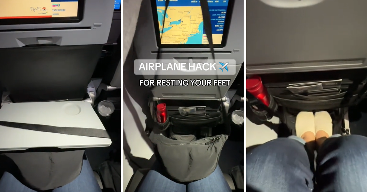 Woman shows simple trick for extra comfort on long plane rides - 9Travel